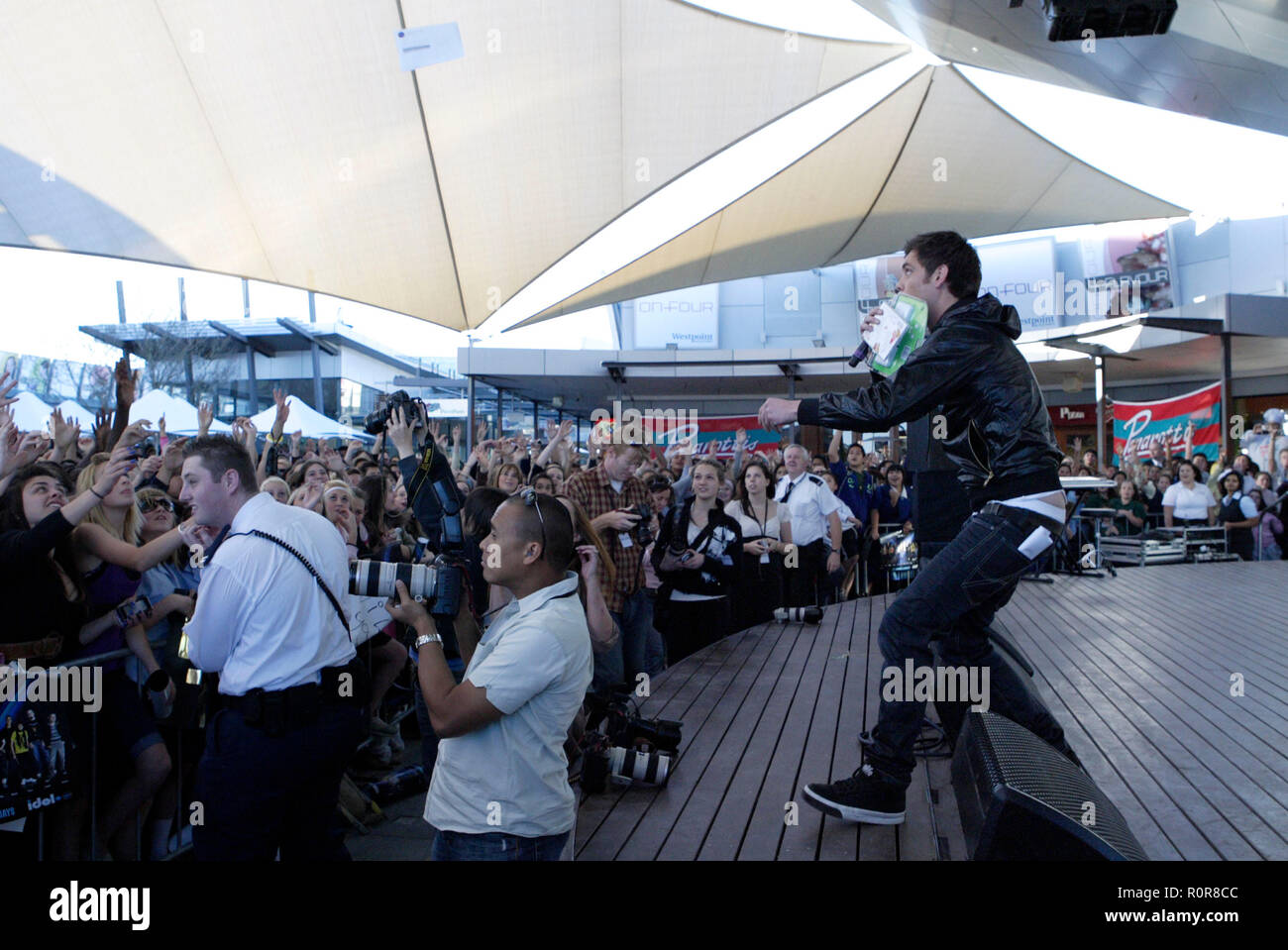 Jordin Sparks, winner of American Idol, is interviewed on-stage by ...
