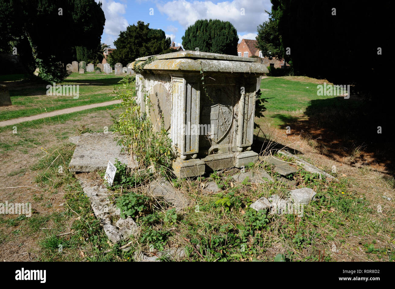 Tomb in churchyard of St Leonards Church, Flamstead, Hertfordshire ...