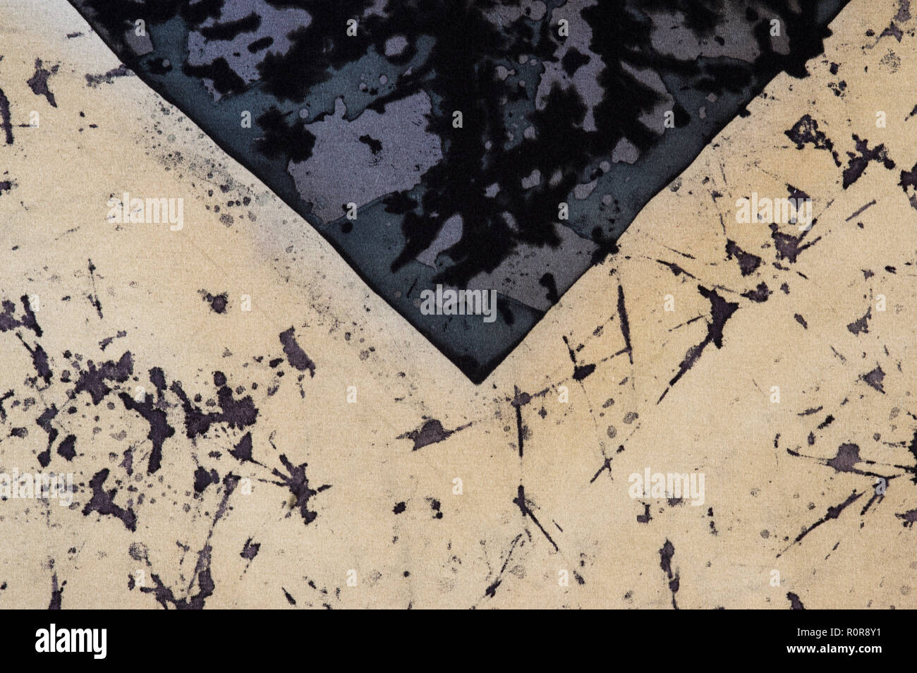 Triangle, fragment, hot batik, background texture, handmade on silk ...