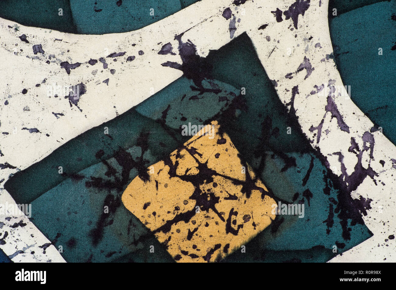 Ornament, fragment, hot batik, background texture, handmade on silk ...