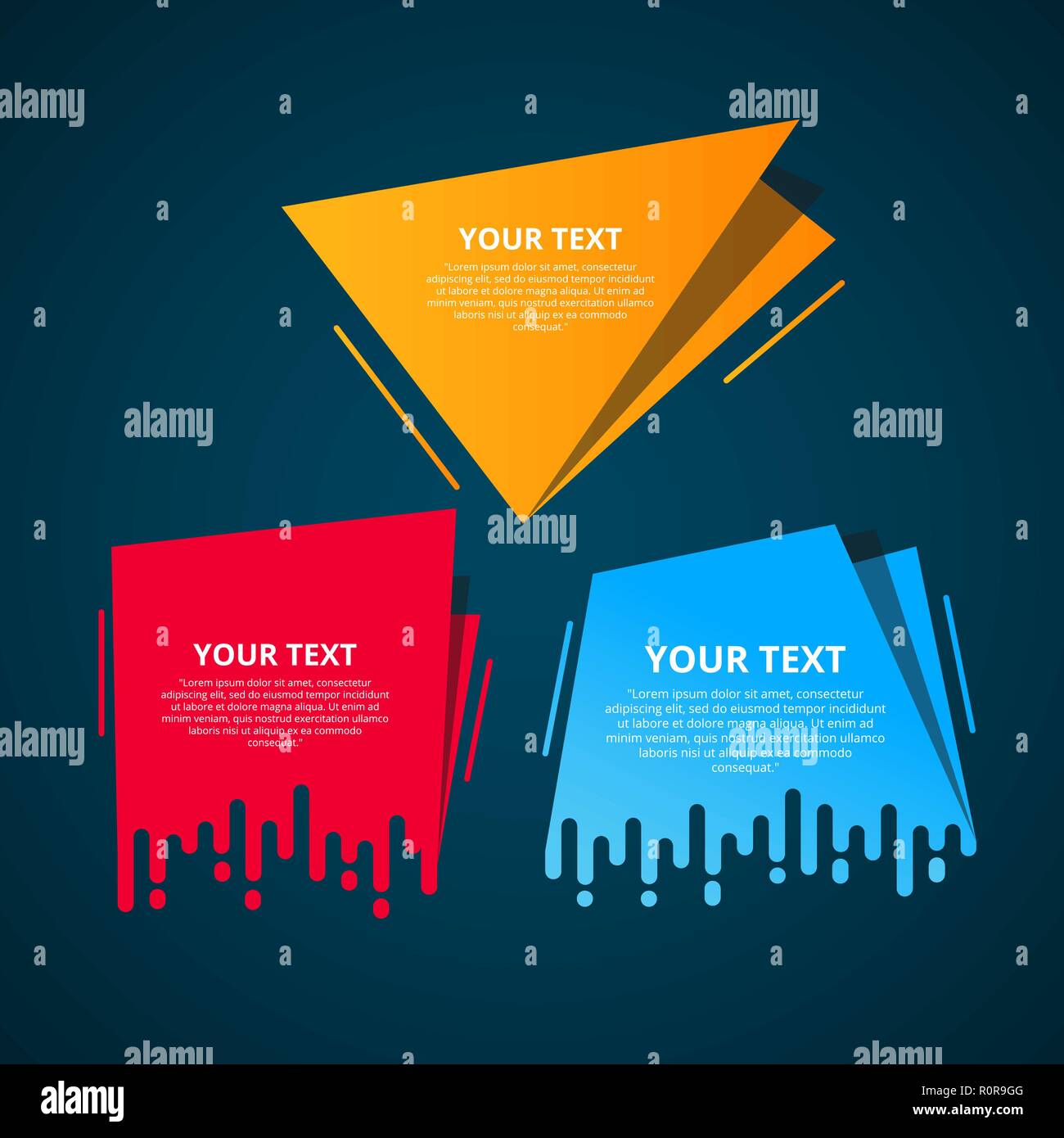 Set of colorful origami labels for your text. Vector design elements ...