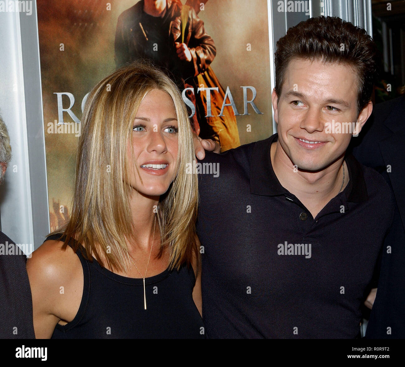 Jennifer Aniston And Mark Wahlberg Posing At The Rock Star Premiere At