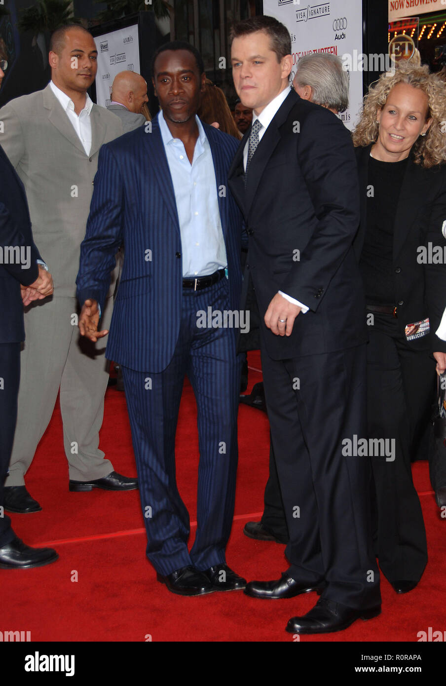 Don Cheadle and Matt Damon arriving at the OCEAN 13 Premiere at the ...