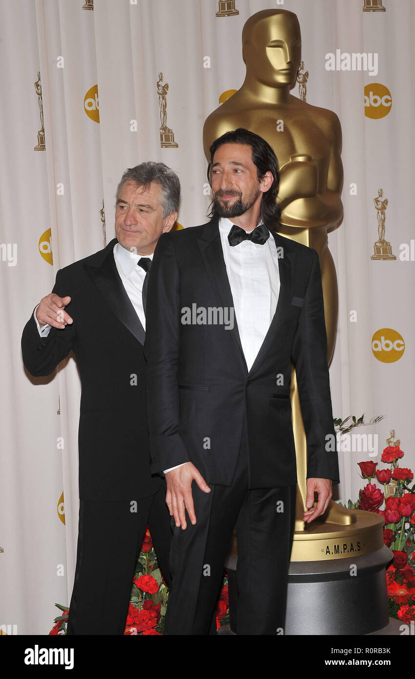 Robert DeNiro and Adrien Brody - 81th Oscars Awards at the Kodak ...