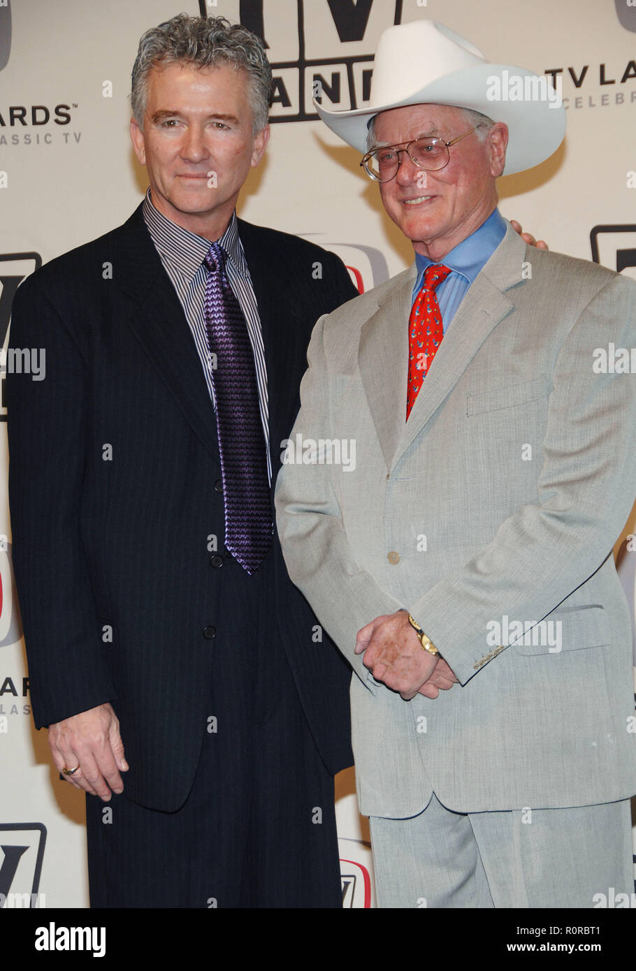 Larry Hagman and Patrick Duffy backstage at the TV LAND Awards at the ...