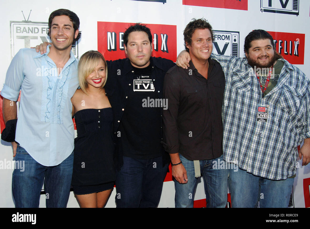 the band: Zach Levi, Hayden Panettiere, Greg Grunberg, Bob Guiney and ...