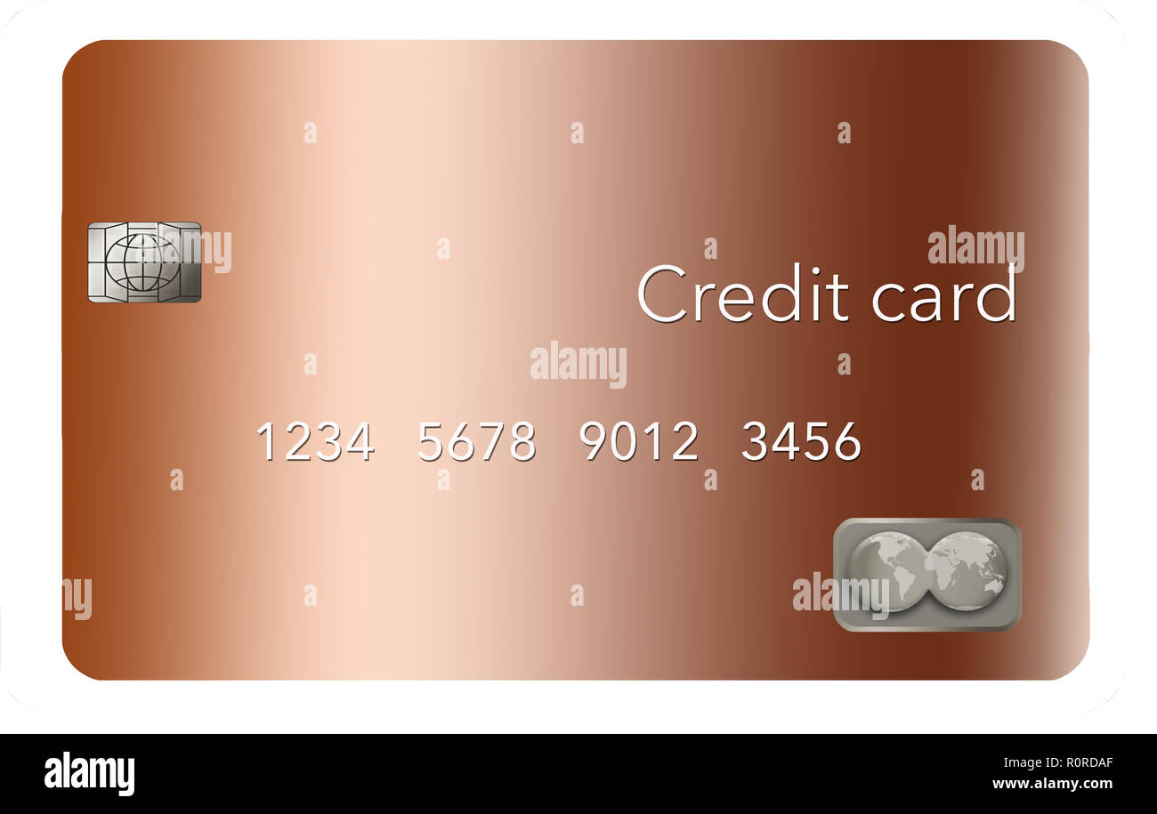 A copper metal credit card is seen in this illustration. It illustrates ...