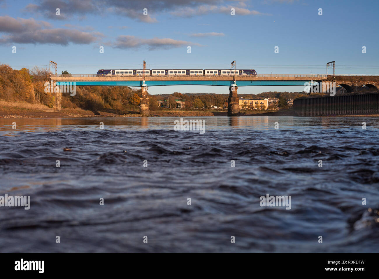 A brand new CAF class 195 DMU train for Arriva Northern rail on a test ...
