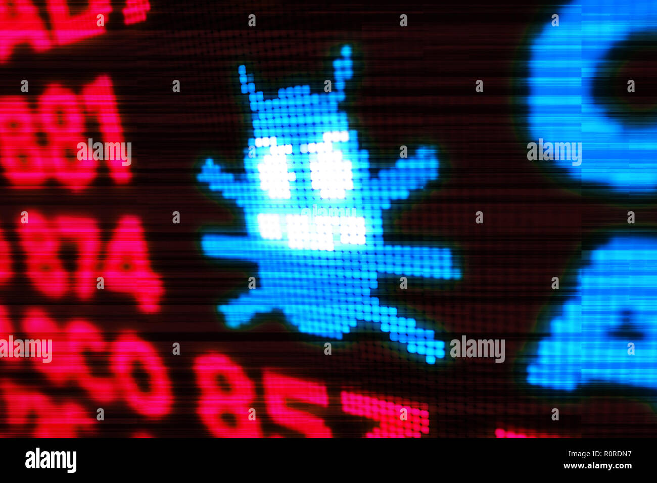 Computer worm and cyber attack concept illustration with virus symbol ...