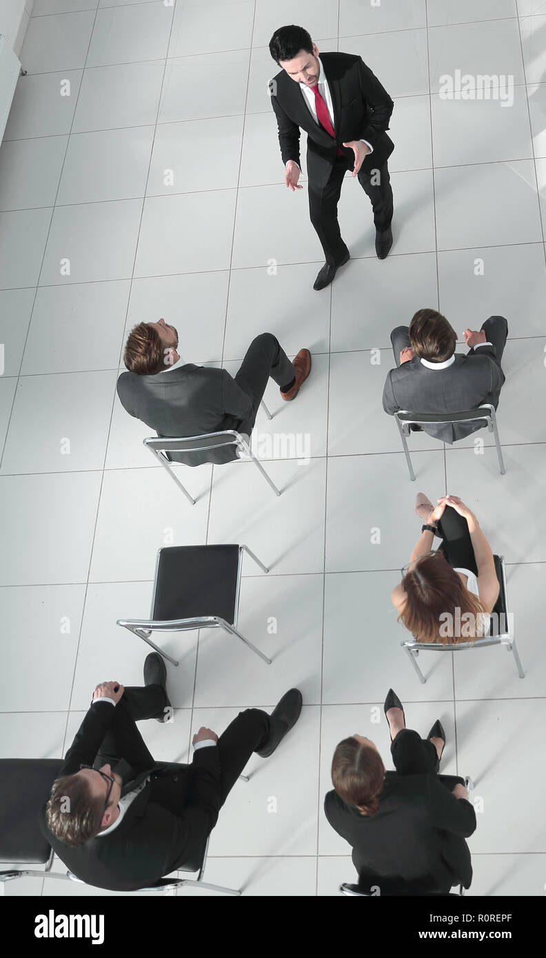 colleagues waiting for his boss decision Stock Photo - Alamy