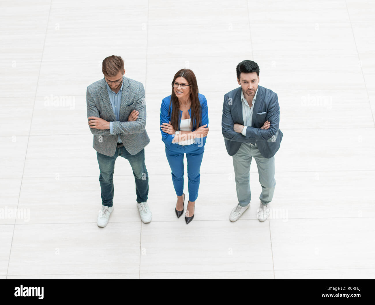 top view.confident young people standing together Stock Photo - Alamy