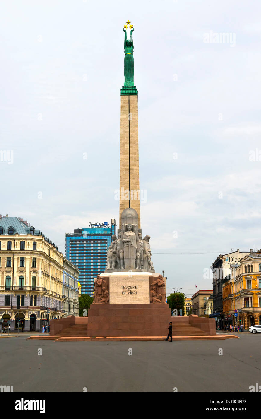 Riga, Latvia’s Freedom Monument in the Independence Square in Riga on ...