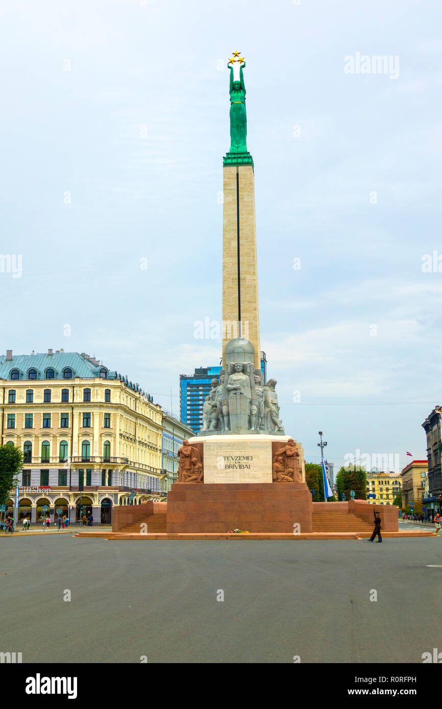 Riga, Latvia’s Freedom Monument in the Independence Square in Riga on ...
