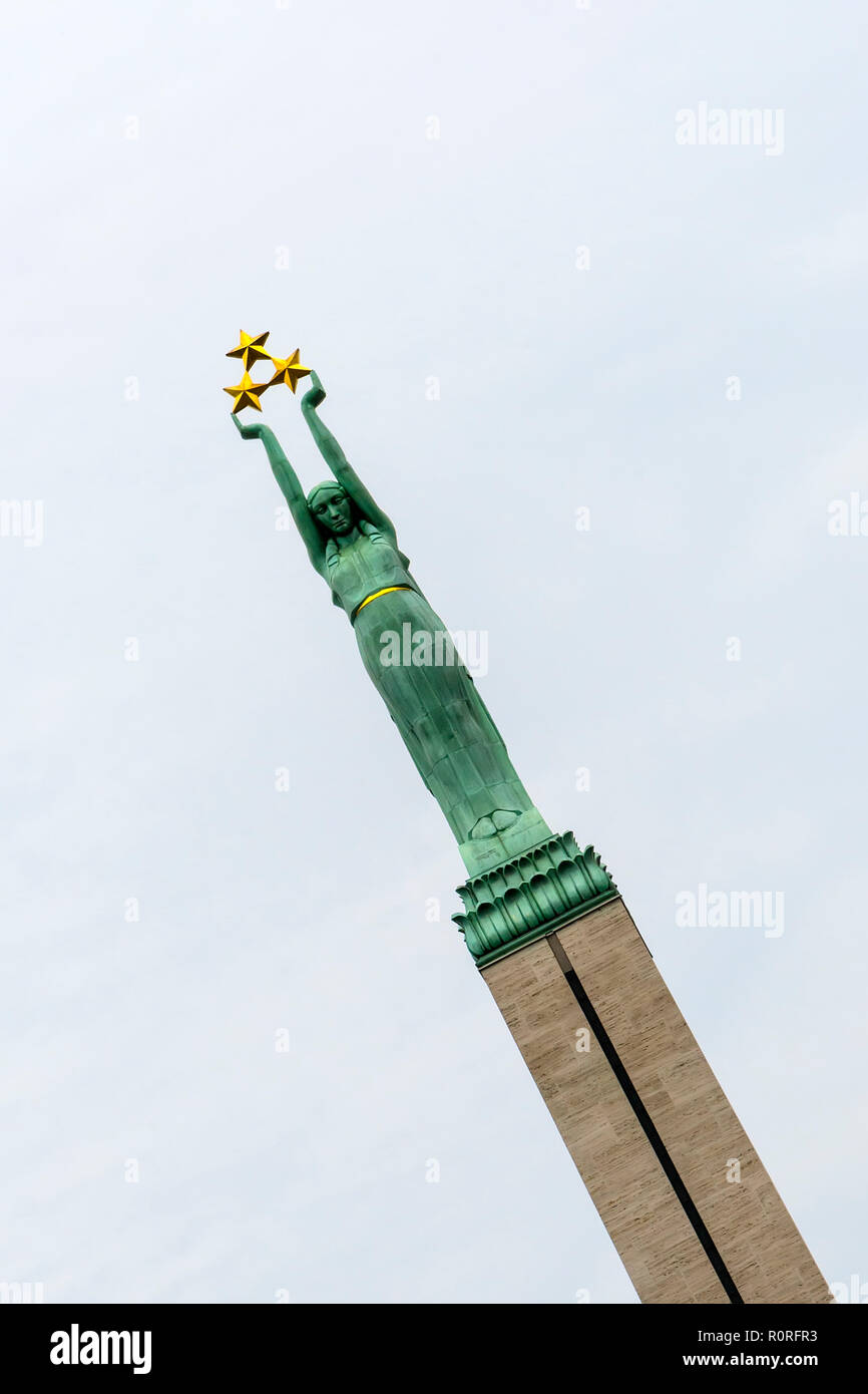 Riga, Latvia’s Freedom Monument in the Independence Square in Riga on ...