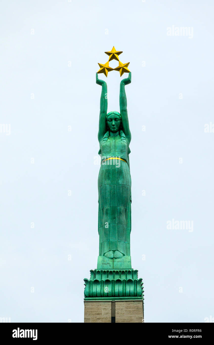 Riga, Latvia’s Freedom Monument in the Independence Square in Riga on ...