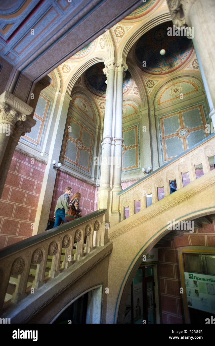 A staircase inside the Residence of Bukovinian and Dalmatian ...