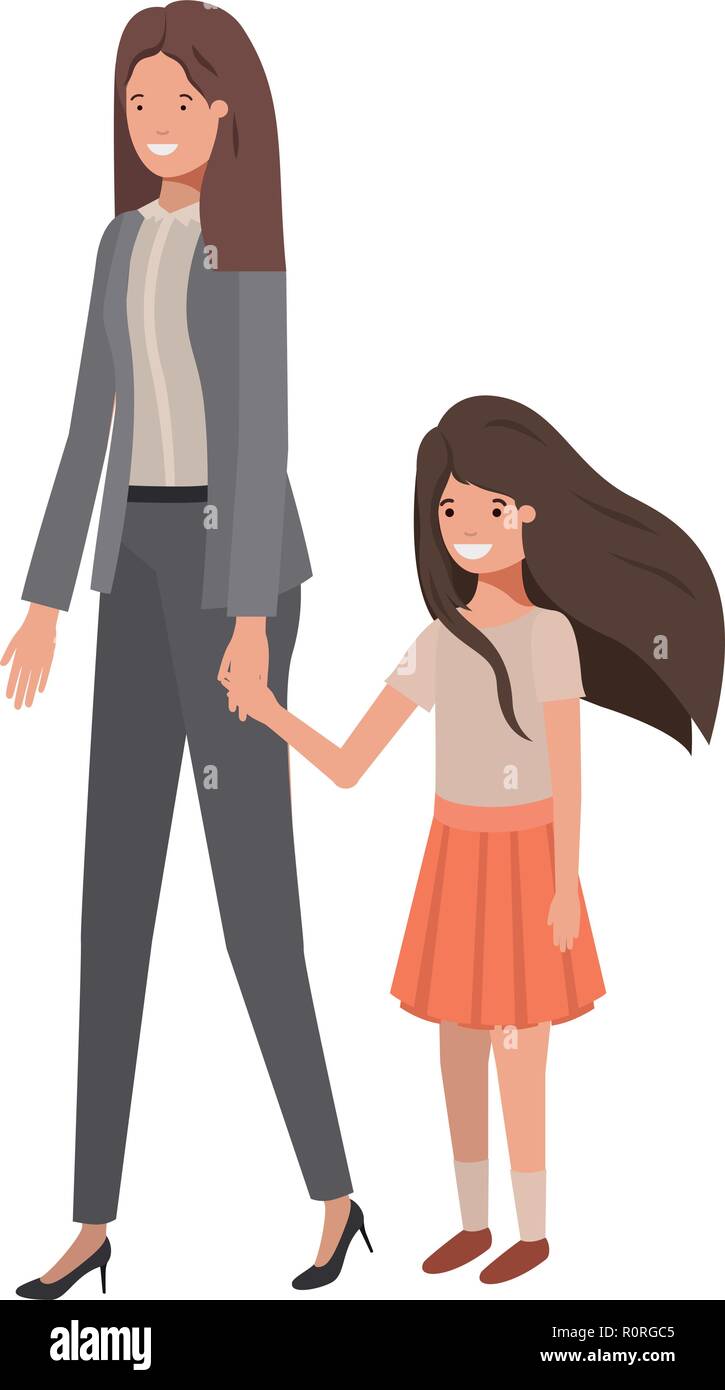 mother and daughter avatar character Stock Vector Image & Art - Alamy