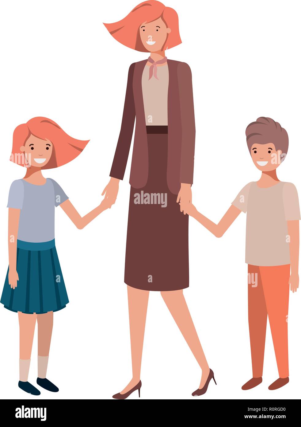 Women and children standing Stock Vector Images - Alamy