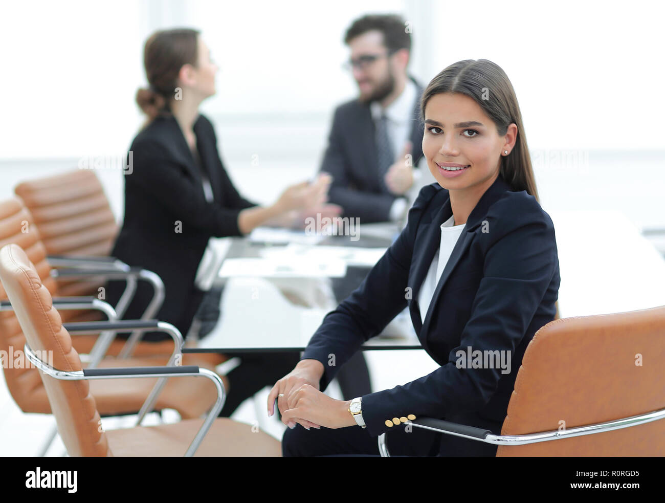 closeup.employees in the office Stock Photo - Alamy