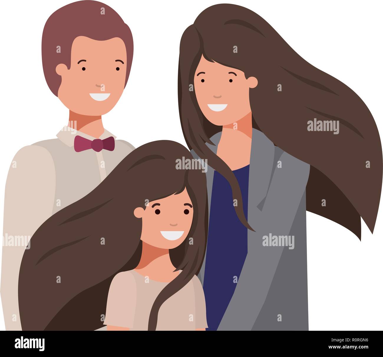 parents couple with daugether avatar character Stock Vector Image & Art ...