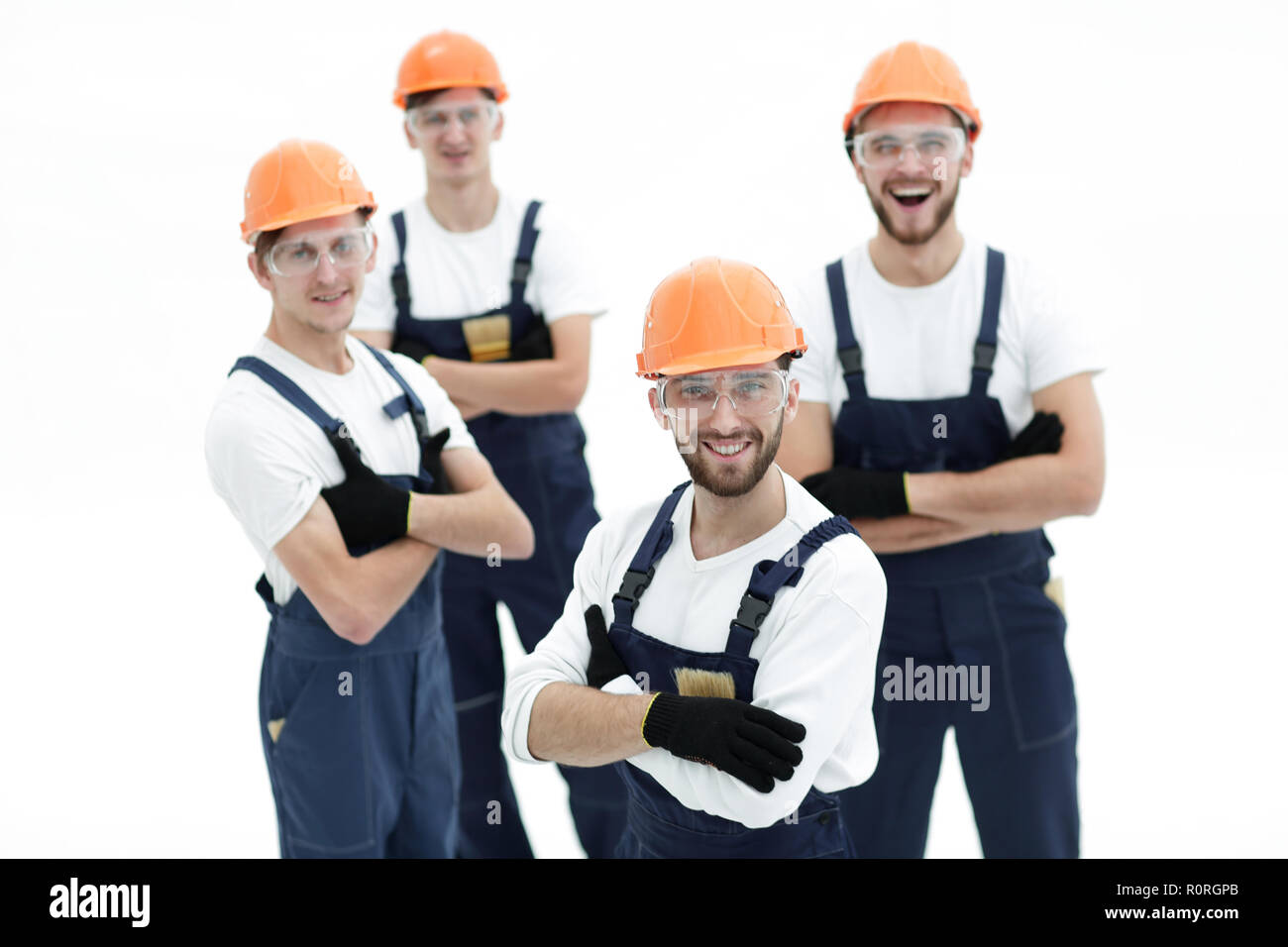 closeup.the foreman and construction team Stock Photo - Alamy