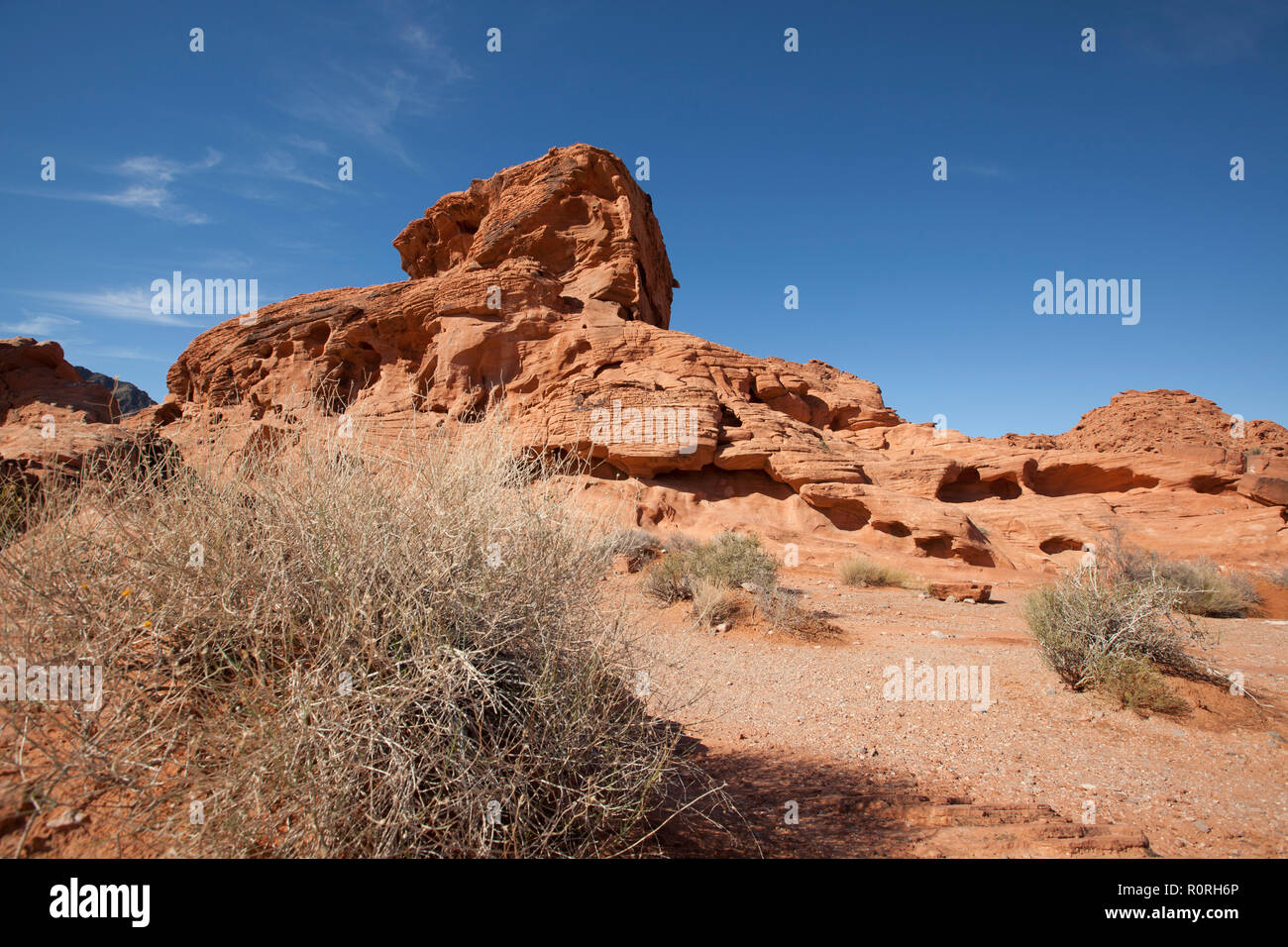 Red rock formations in the desert of Valley of Fire state park Stock ...