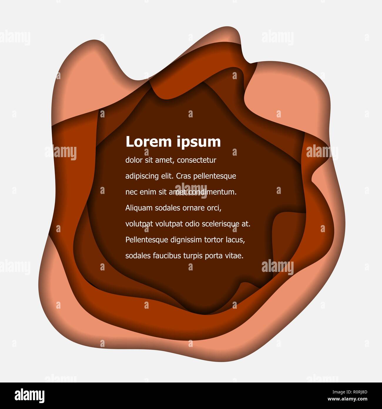 Abstract brown paper cut background with banners templates, stock ...