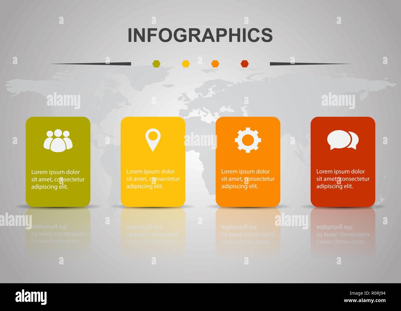 Infographic design template with four rectangles, stock vector Stock ...