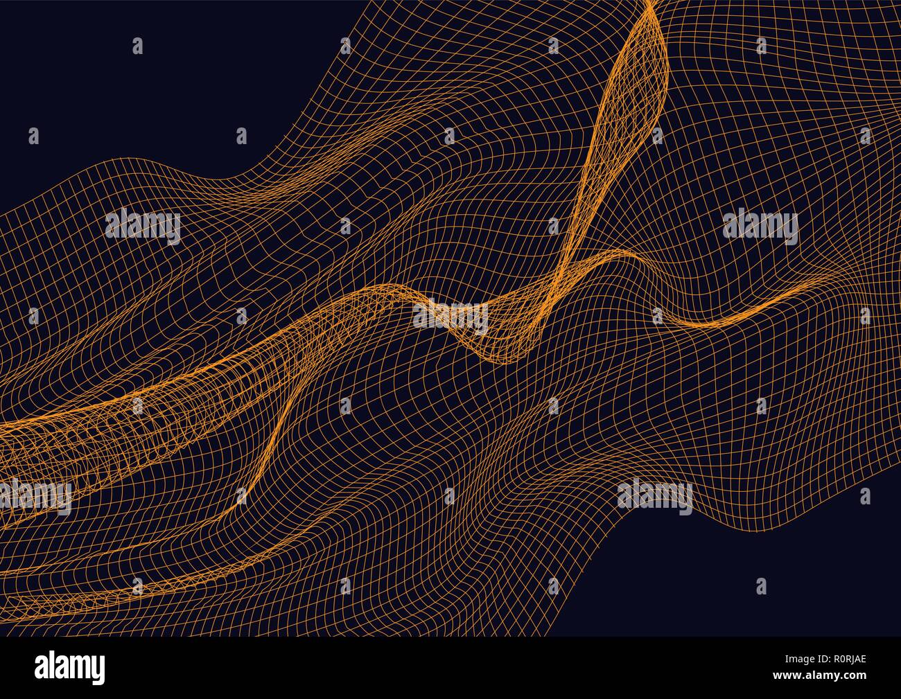 Abstract design element with orange waves background, stock vector ...