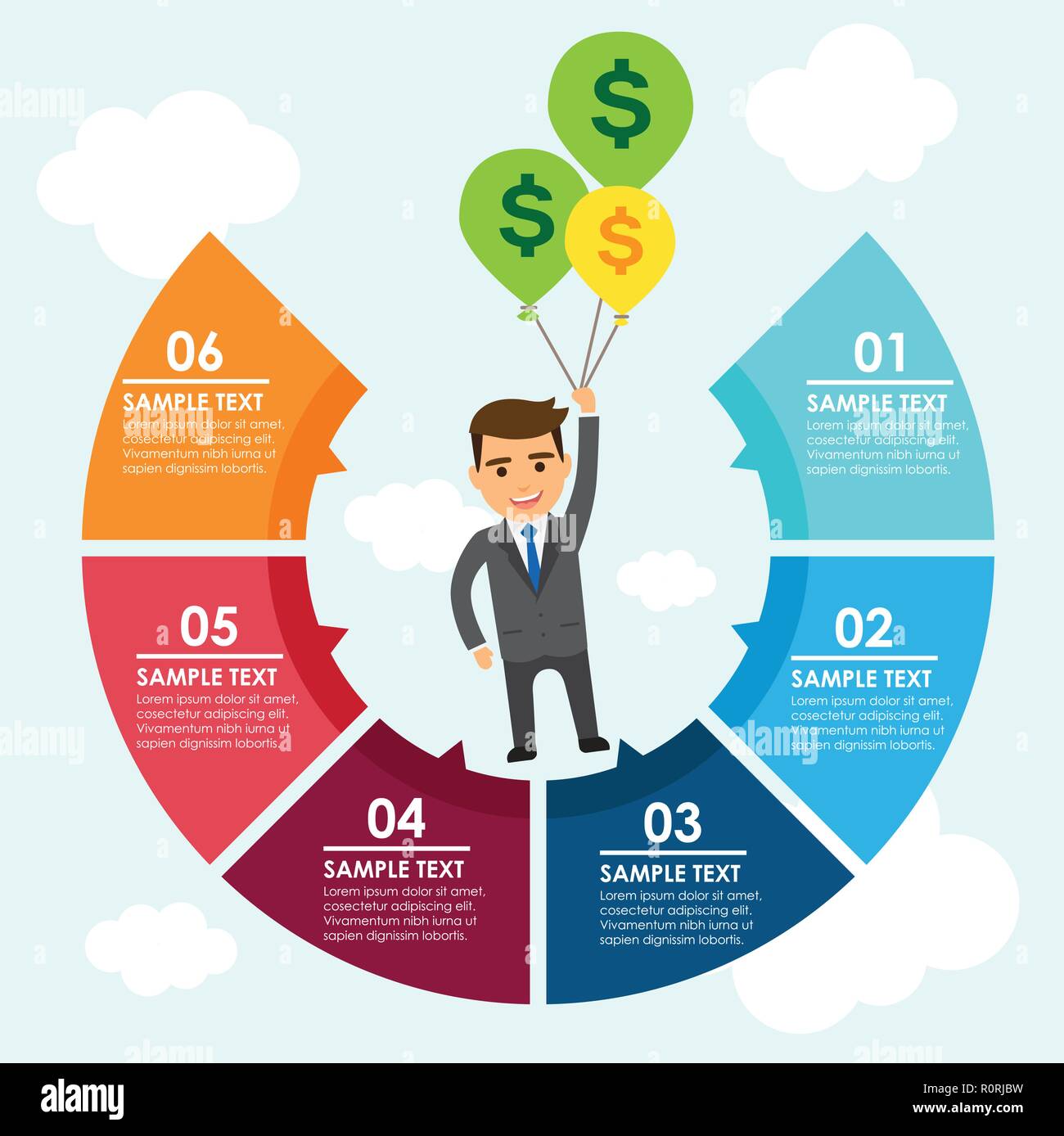 Circle infographic. Concept vector illustration about businessman ...