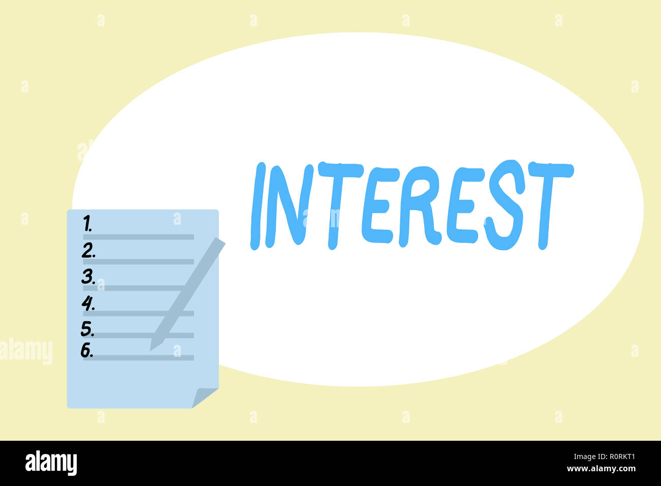 Handwriting text writing Interest. Concept meaning feeling of wanting ...