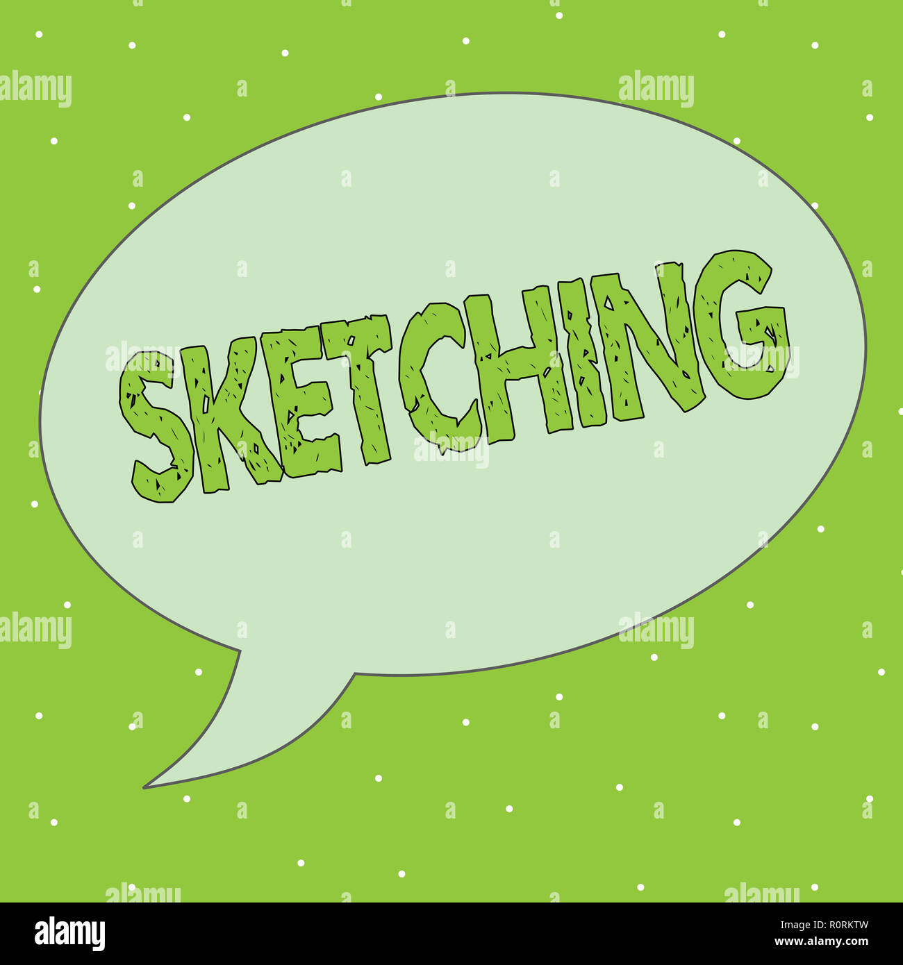 Handwriting text Sketching. Concept meaning Making a rough drawing of ...