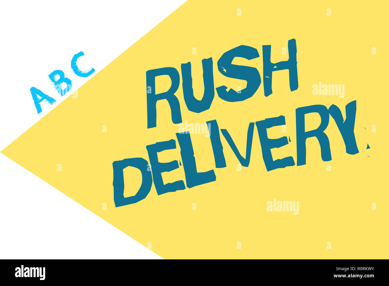 Text sign showing Rush Delivery. Conceptual photo Urgency in ...