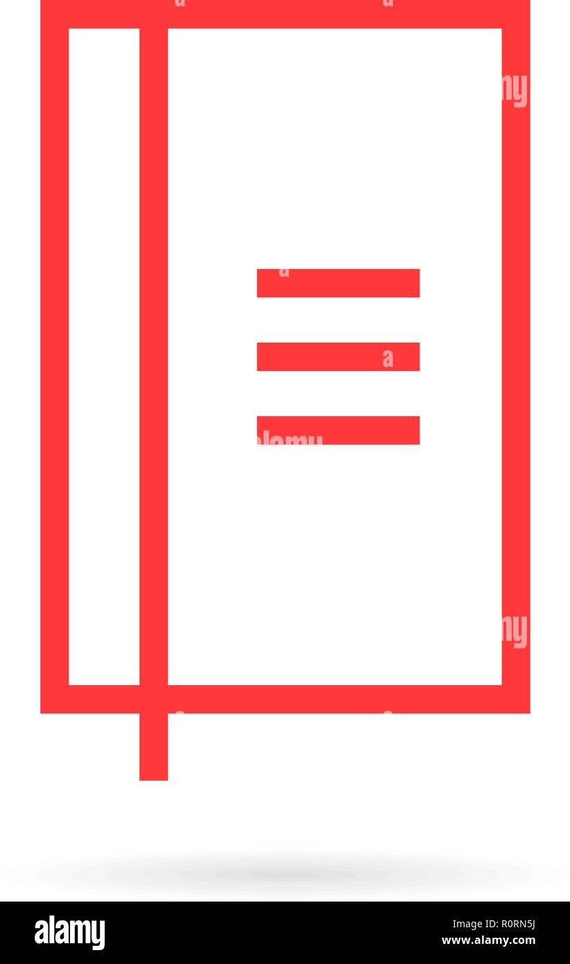 red linear simple notebook icon Stock Vector Image & Art - Alamy