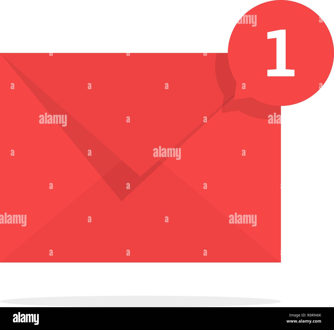 red notification icon with speech bubble Stock Vector Image & Art - Alamy