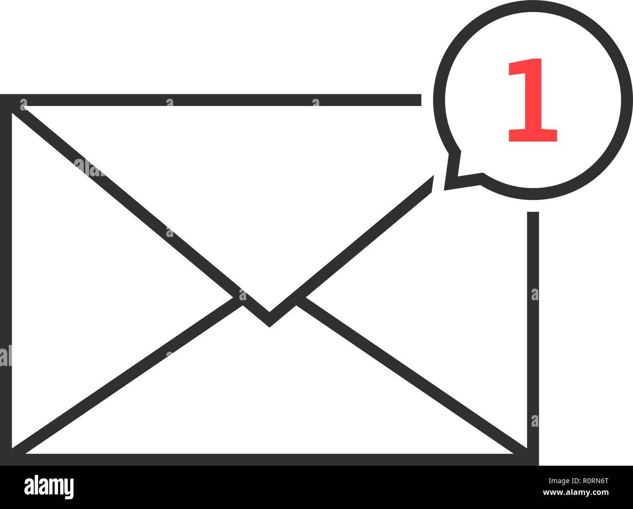 Sms inbox icon outline hi-res stock photography and images - Alamy