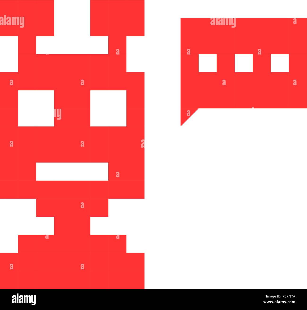 red pixel chatbot icon Stock Vector Image & Art - Alamy