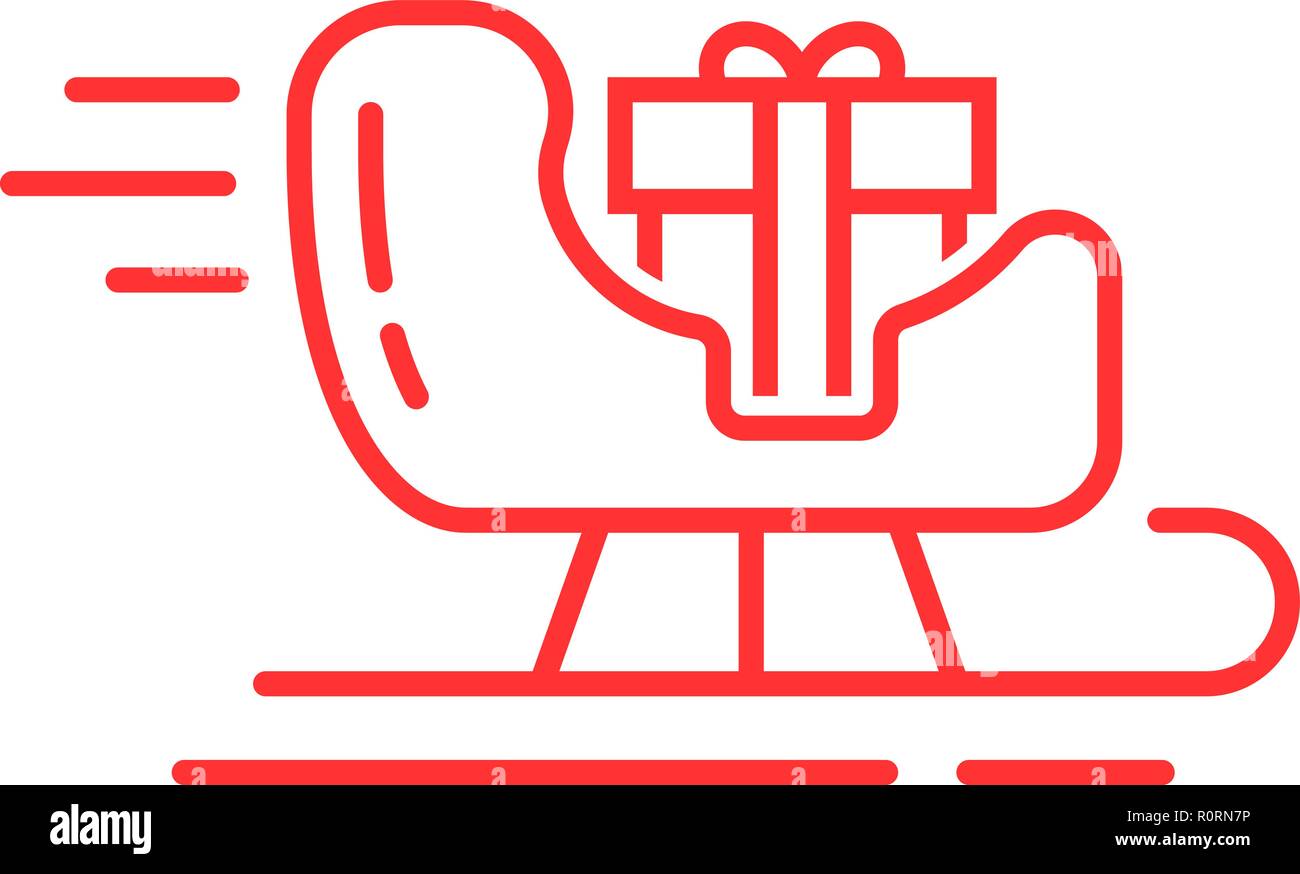 Red sleigh decoration Stock Vector Images - Alamy