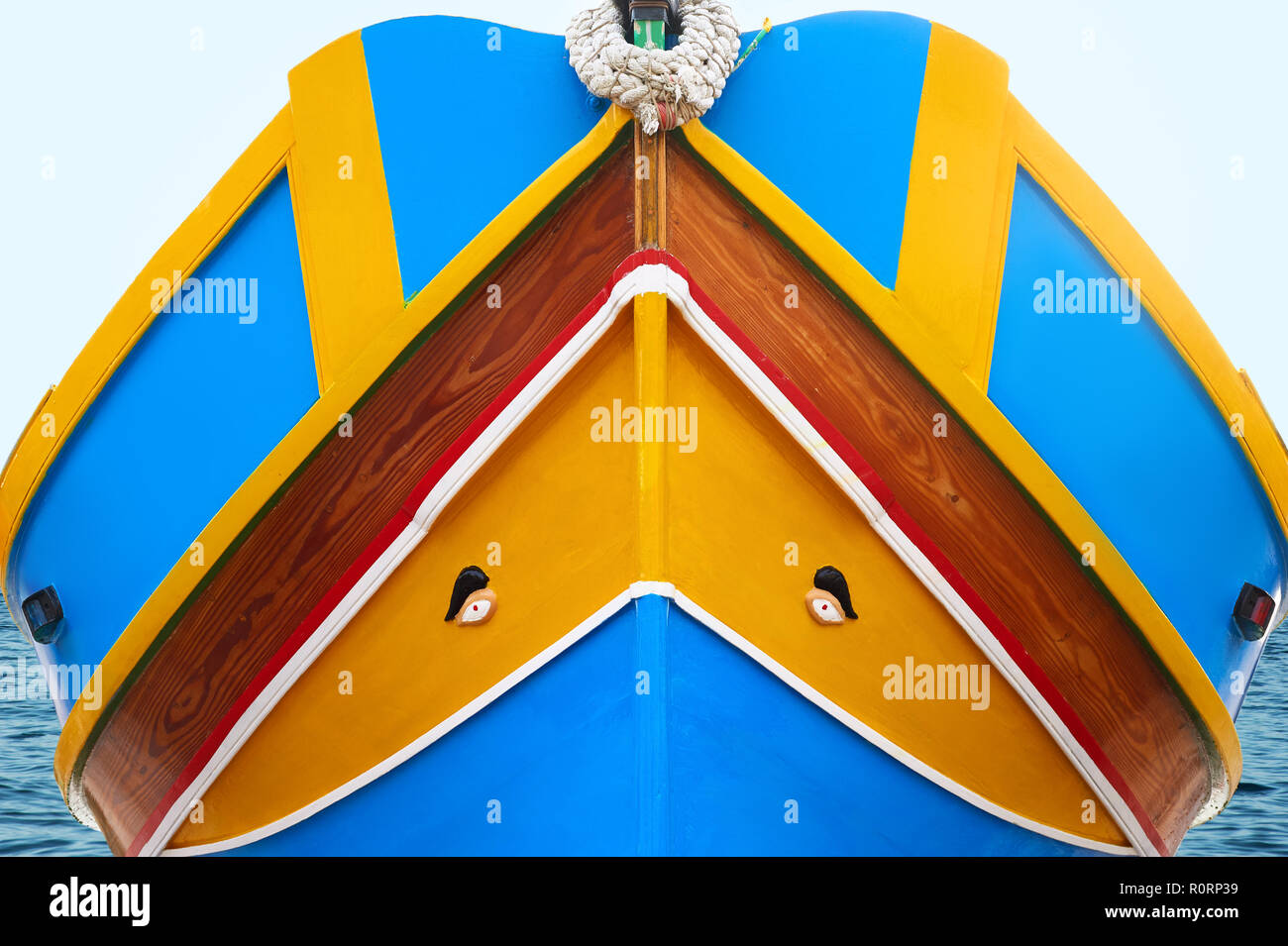 Traditional maltese boat luzzu detail Stock Photo - Alamy