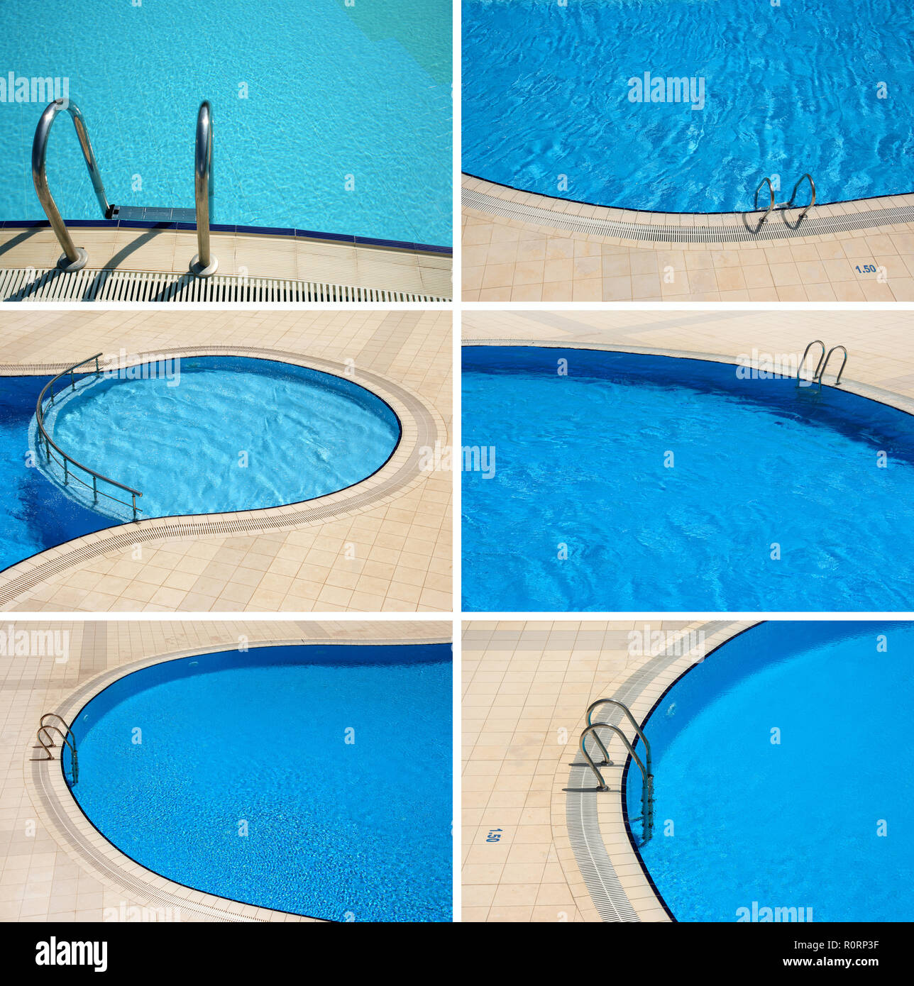 Group of architectural images of swimming pool details Stock Photo - Alamy