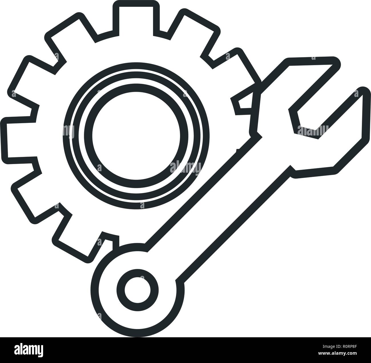 gear and wrench tools support vector illustration Stock Vector Image ...