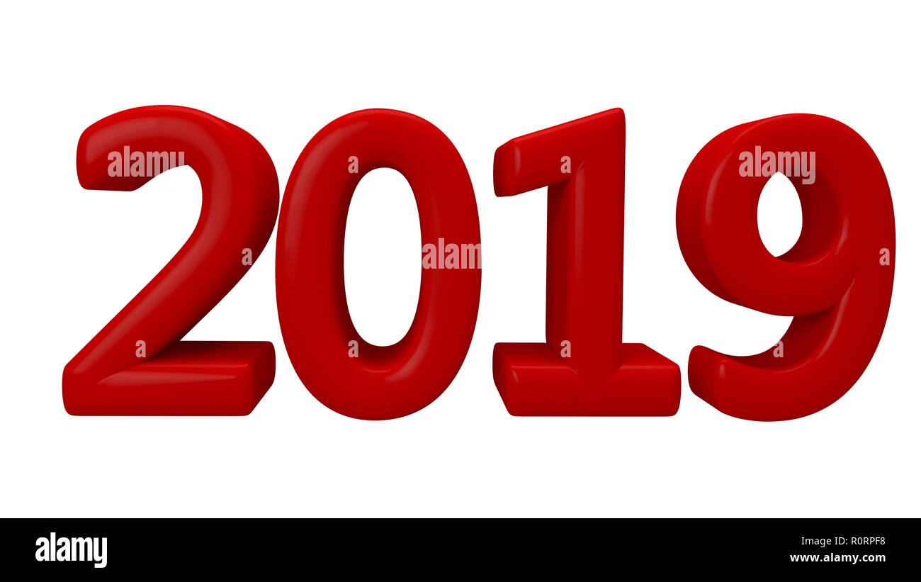 Stock Illustration Red Inscription Symbol for New Year on White ...