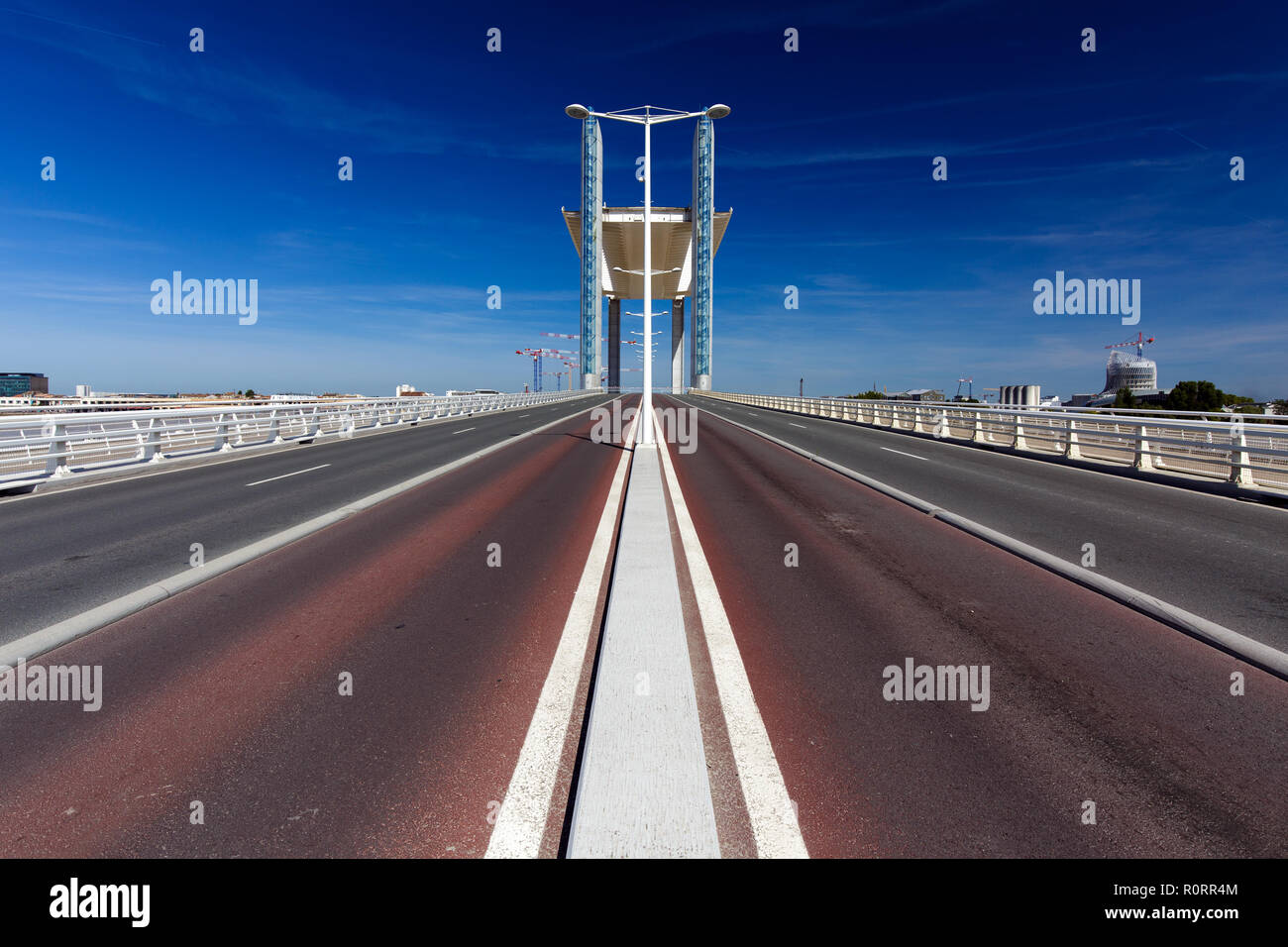 View in the middle of the Jacques Chaban Delmas bridge who is a ...