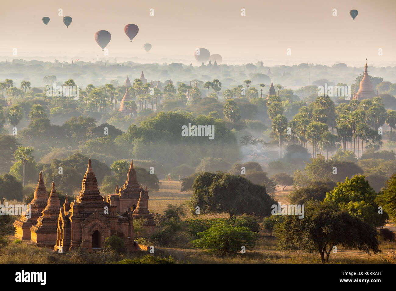 Pagoda landscape in the plain of Bagan, Myanmar (Burma Stock Photo - Alamy