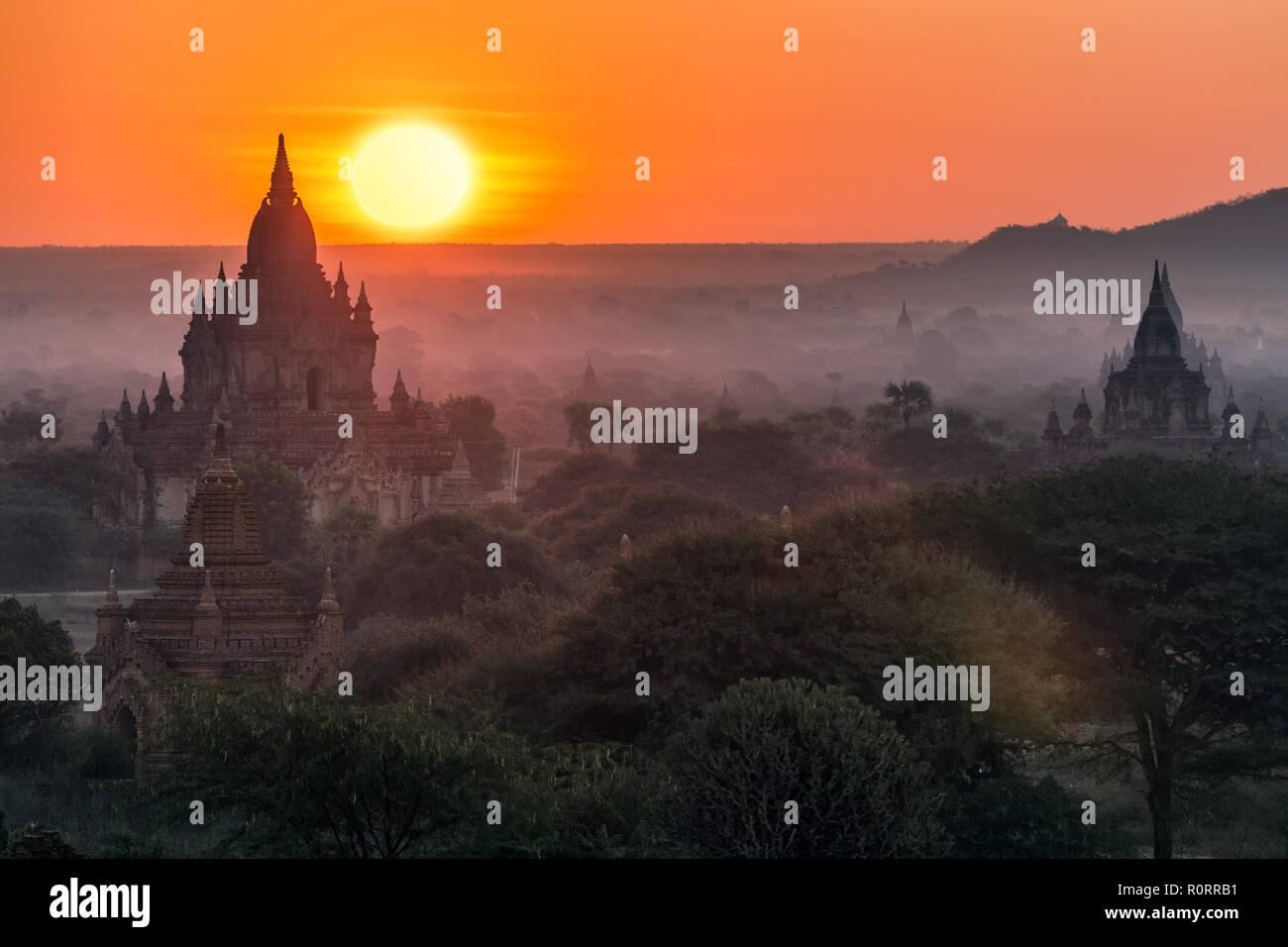 Sunrise in Bagan Stock Photo - Alamy