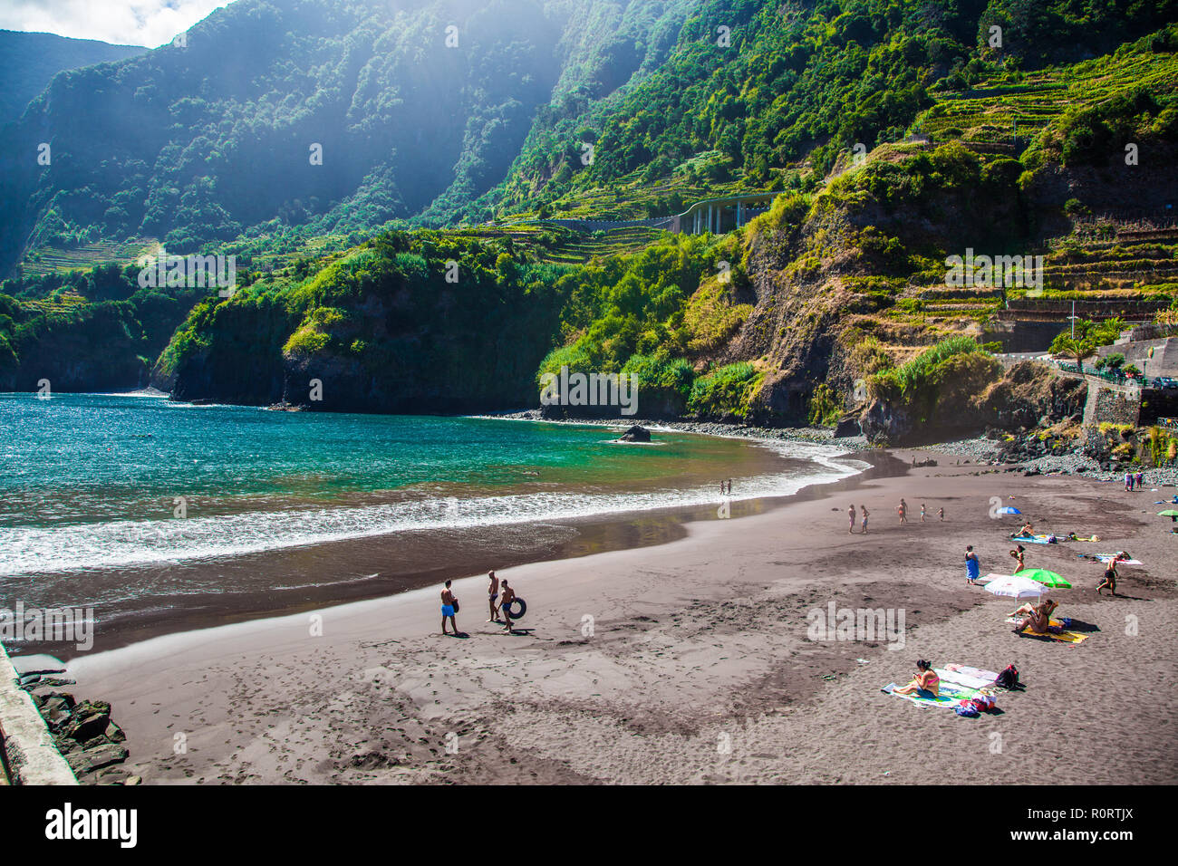 Black sand beach madeira hi-res stock photography and images - Alamy