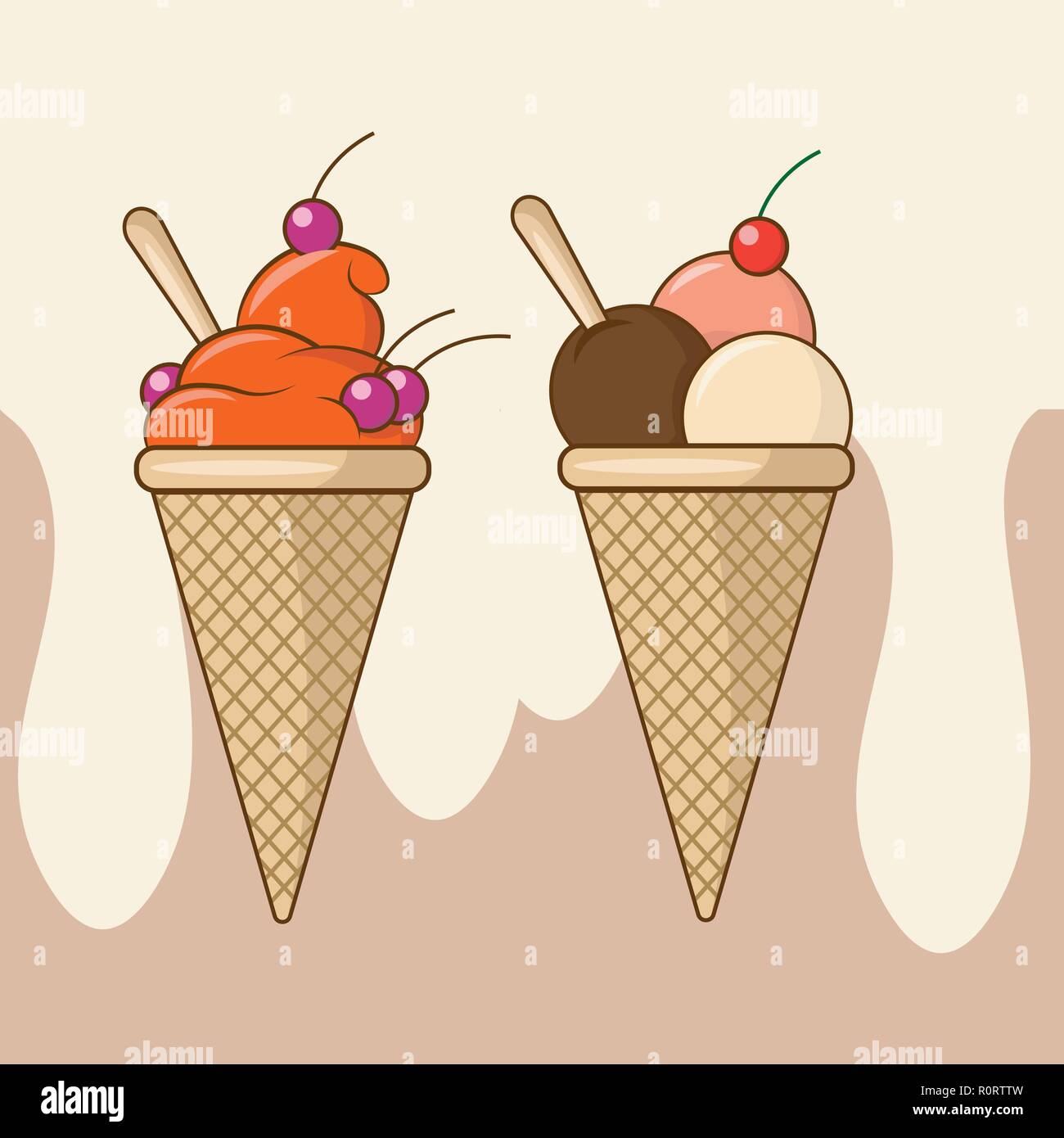 Two balls ice cream cone hi-res stock photography and images - Alamy