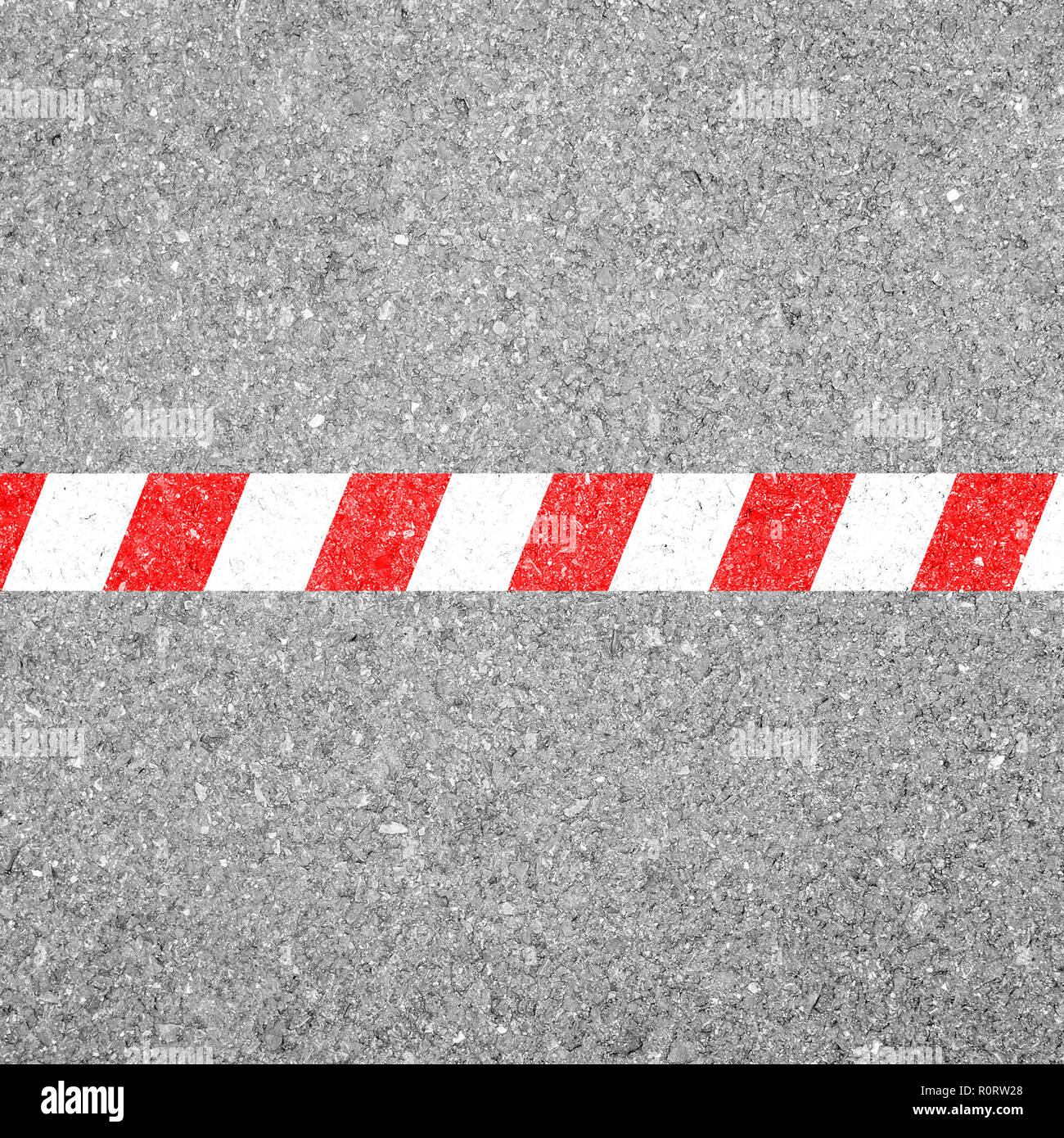 Red white line on the road representing it's limit, end and not allowed ...