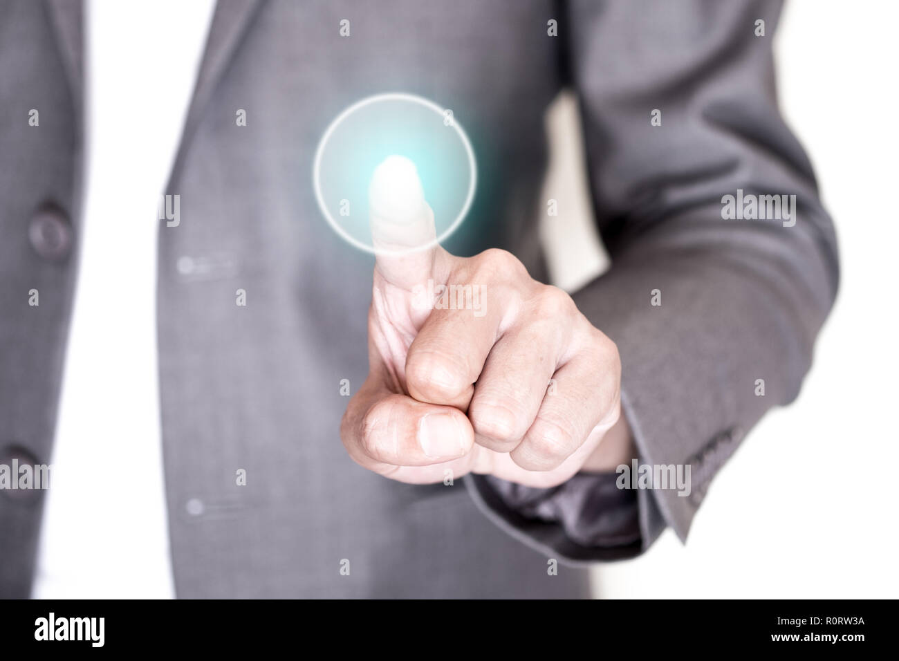 Finger pushing on button off hi-res stock photography and images - Alamy