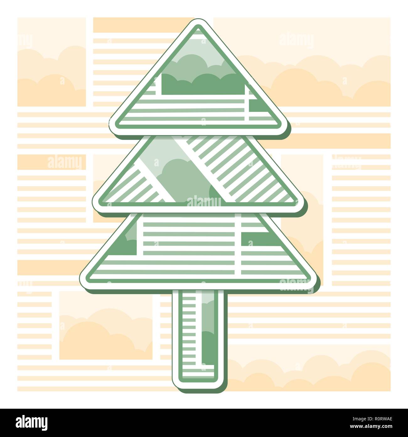 Christmas tree on origami Stock Vector Images - Alamy